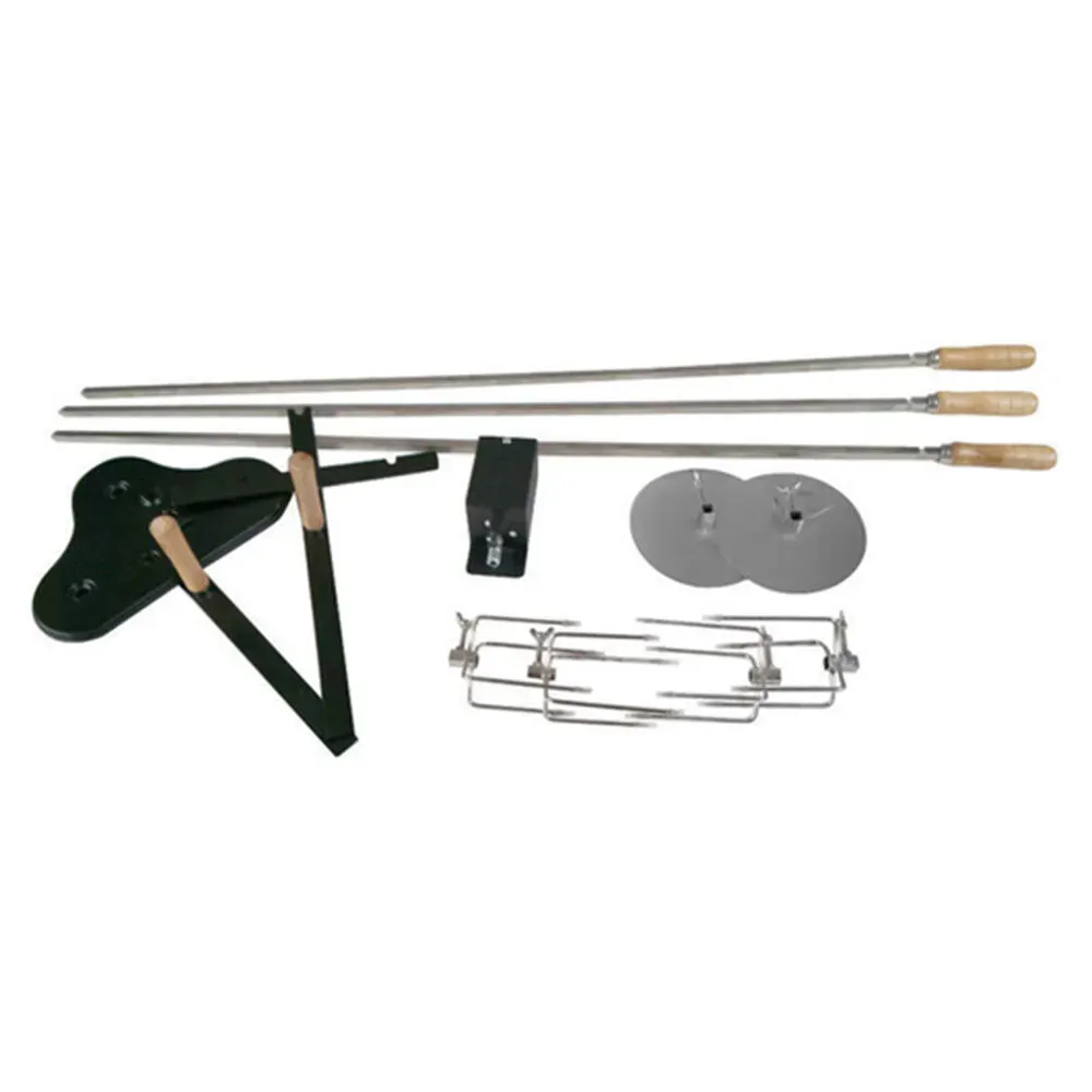 3 Skewer Cyprus Spit DIY Rotisserie Spit | Flaming Coals
